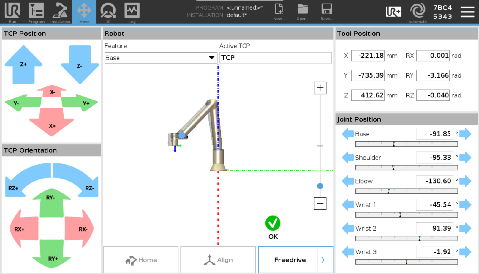 Bring the robot in safe position when starting a palletizing program – Robotiq