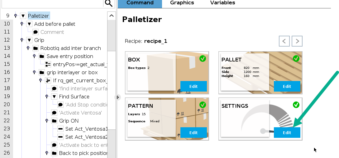 Interlayers + template program – Robotiq