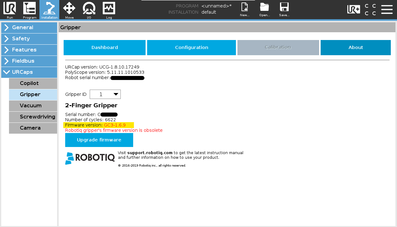 2-Finger Gripper - Limit current at tool connector (ToolA : C289A9 ...