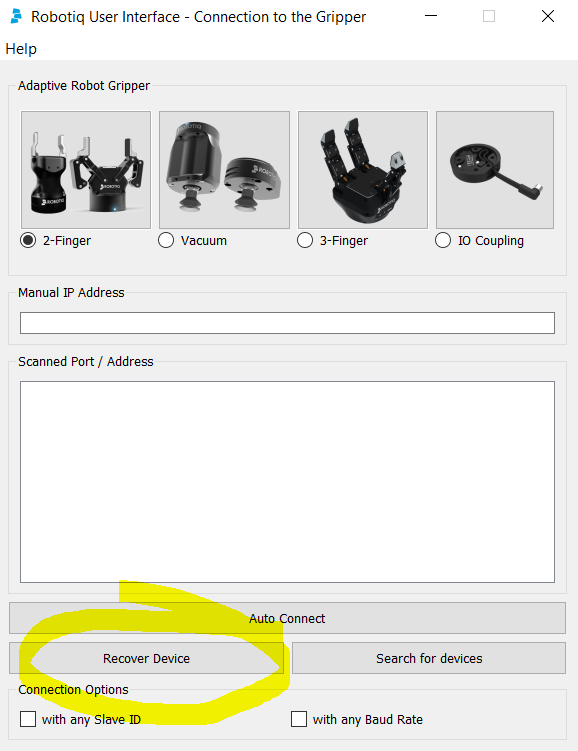 Connect your unit to the Robotiq User Interface – Robotiq